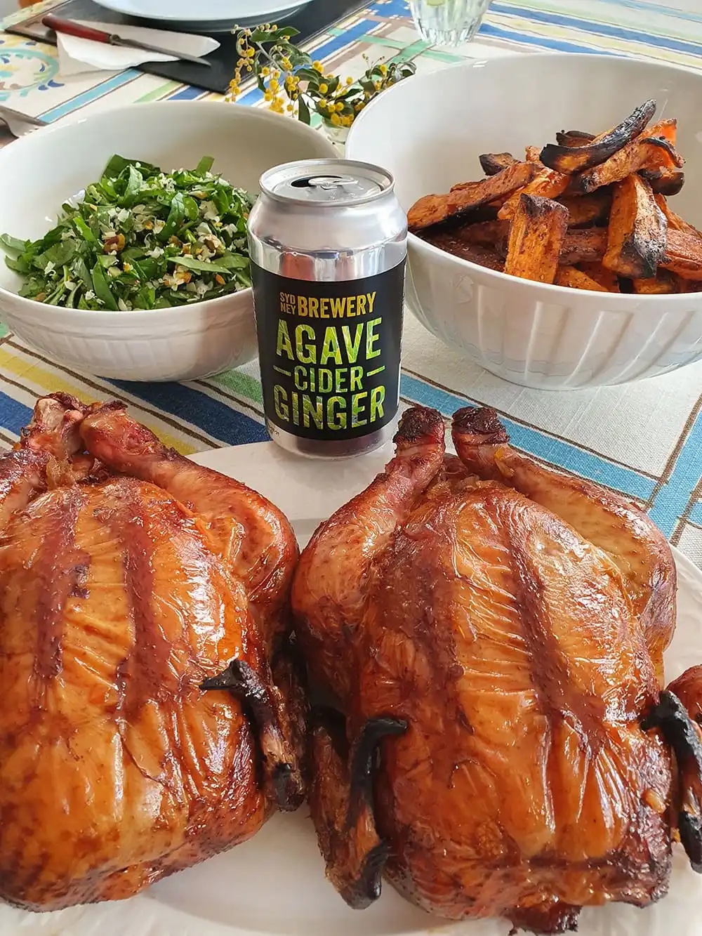 APPLEWOOD SMOKED CHICKEN WITH AGAVE GINGER CIDER GLAZE - Sydney Brewery